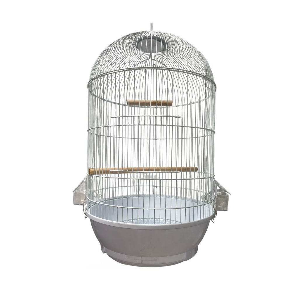 JAULA CILINDRICA BLANCA GRANDE PARA AVES | El Rejo Web