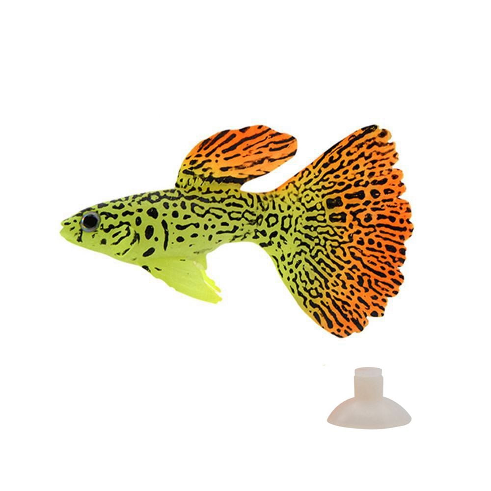 ADORNO PARA PECERA DISEÑO PEZ GUPPY CON VENTOSA | El Rejo Web