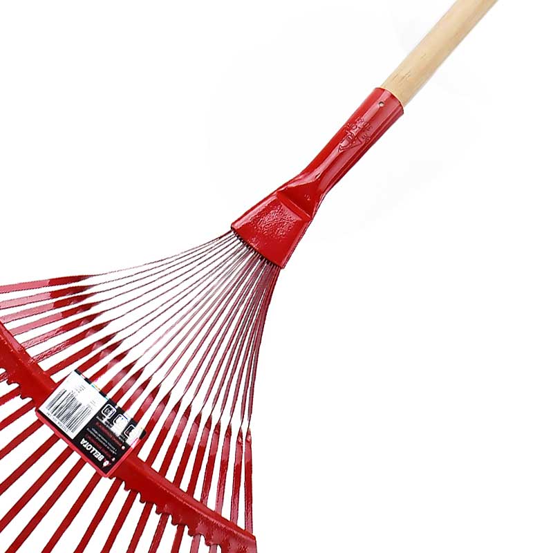 ESCOBA METALICA BELLOTA ROJA PALO DE MADERA 22" | El Rejo Web