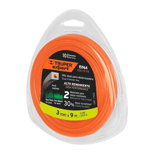HILO PARA DESBROZADORA TRUPER DUAL 3MM X 9 M | El Rejo Web